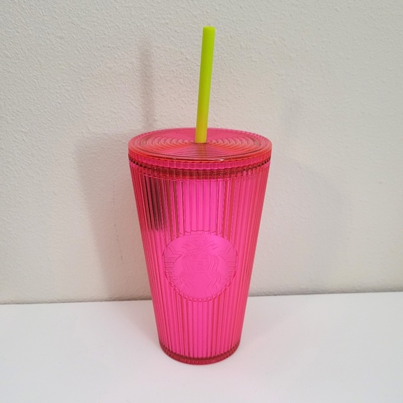 Starbucks | Dining | Starbucks 223 Neon Pink Dragonfruit Striped ...